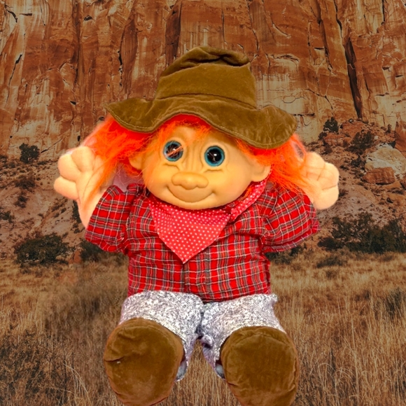 Russ | Toys | Russ Troll Cowboy Buckaroo Farmer Orange Hair Soft Body 3 ...